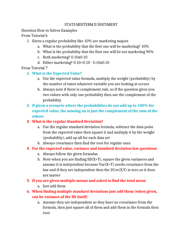 Stats Midterm Ii Doc Final | PDF | Sampling (Statistics) | Standard ...