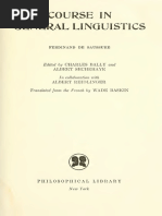 Saussure, Course in General Linguistics | PDF | Linguistics | Phonology