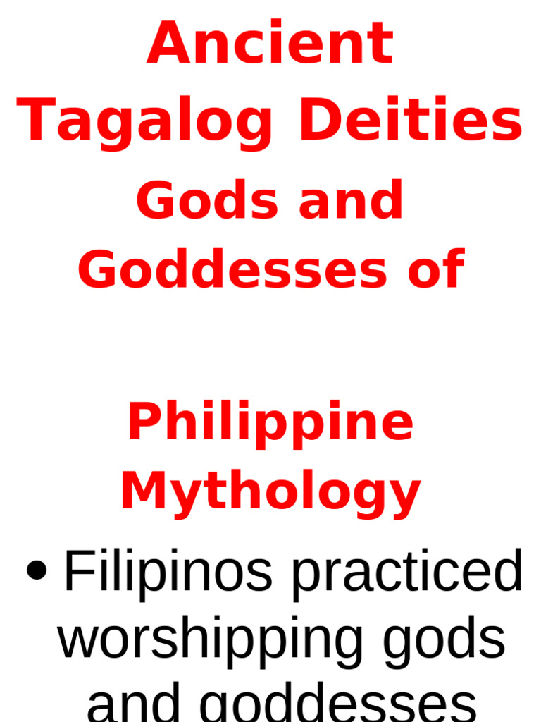 Ancient Tagalog Deities (Visual Aids) | PDF