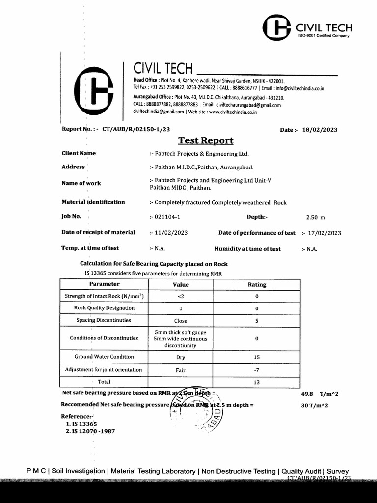 Soil Test Report-Paithan | PDF | Applied And Interdisciplinary Physics ...