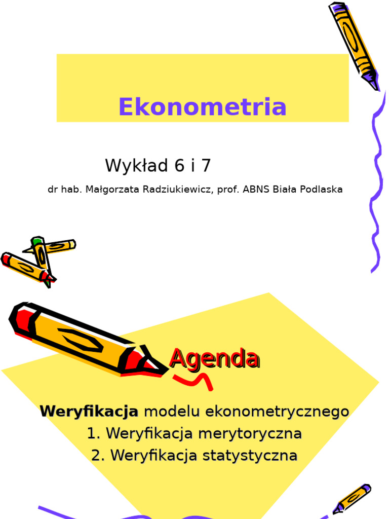 Ekonometria 6 I 7 | PDF