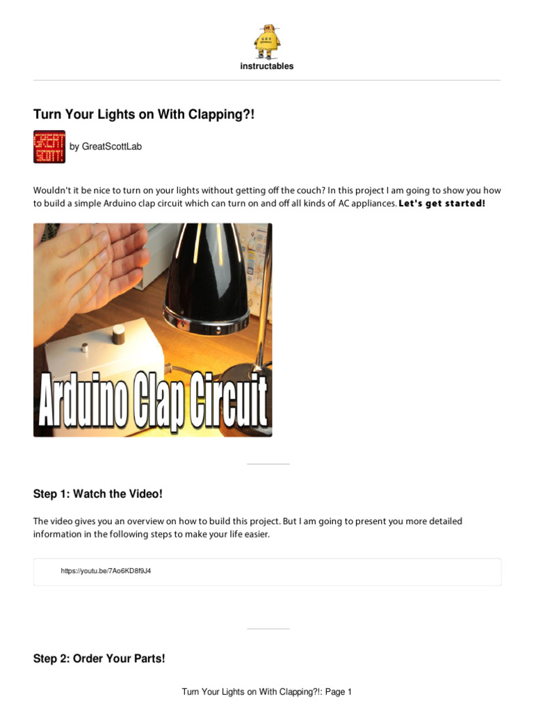Turn-your-lights-on-with-clapping | PDF | Electronic Circuits | Power ...