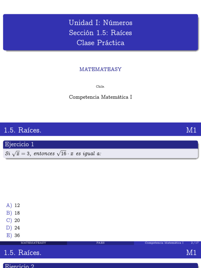 CP1.5 - M1 - Raíces | PDF