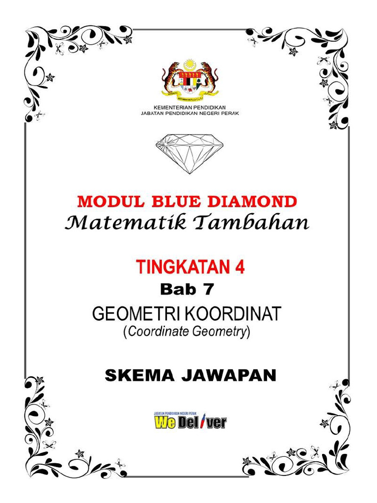 t4 Bab 7 Geometri Koordinat Modul Blue Diamond Skema Jawapan 1 | PDF