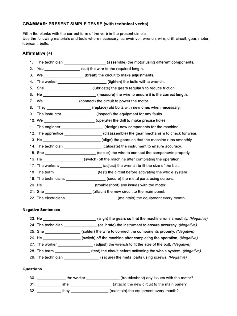 Present Simple + Tech Verbs | PDF