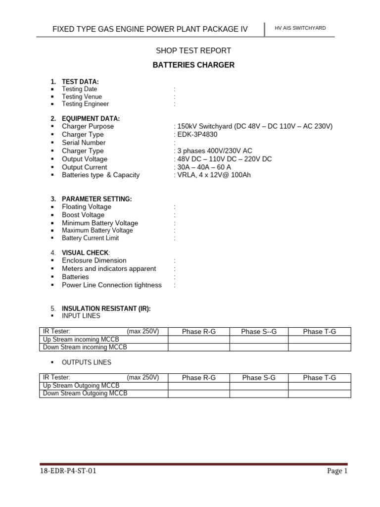 Charger Shop Test Form Rev-1 | PDF | Battery Charger | Power Supply