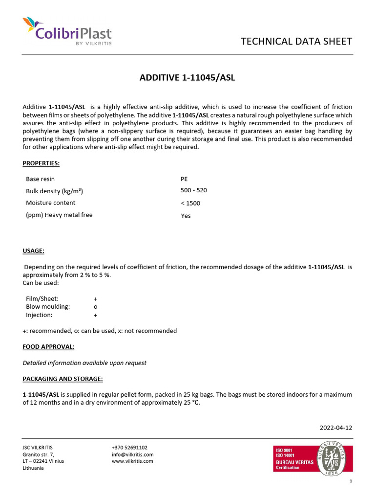 TDS (EN) 1-11045 COLIBRI | PDF