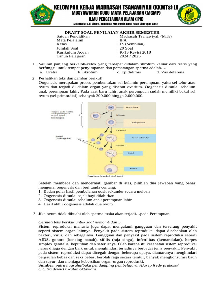 Soal Ipa Pas Kls Ix - 2024 | PDF