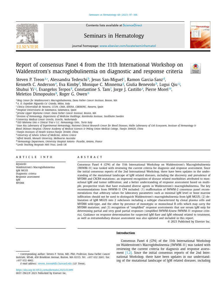 Report of Consensus Panel 4 From The 11th International Works - 2023 ...