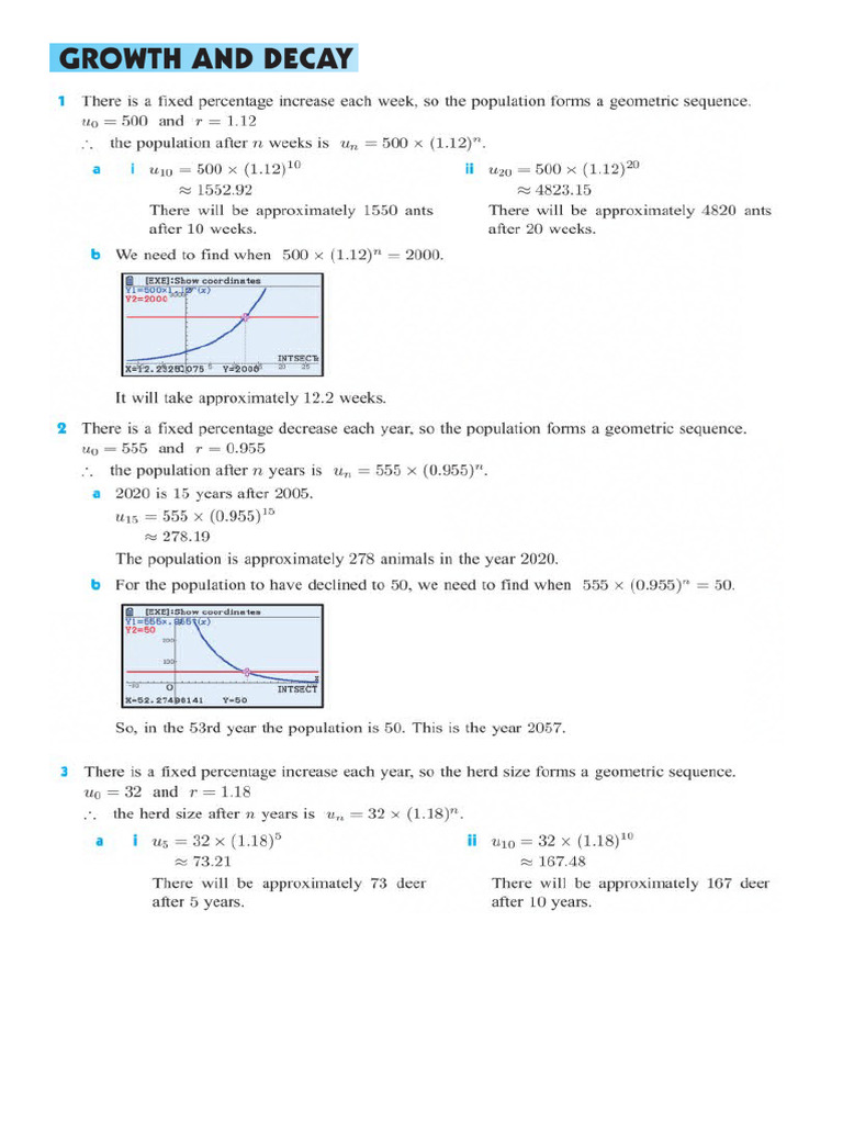 Growth, Decay, Compound Interest ANSWER | PDF
