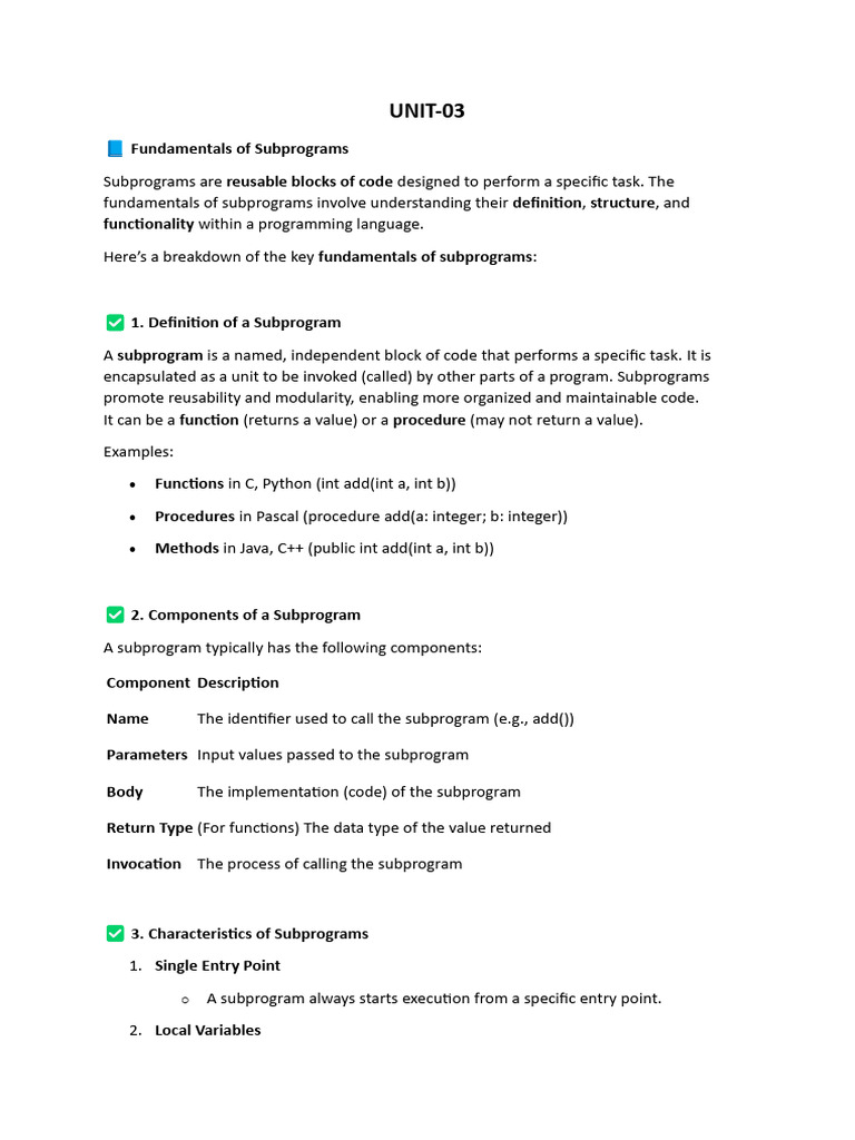 PPL Unit-03[1] | PDF | Scope (Computer Science) | Variable (Computer ...