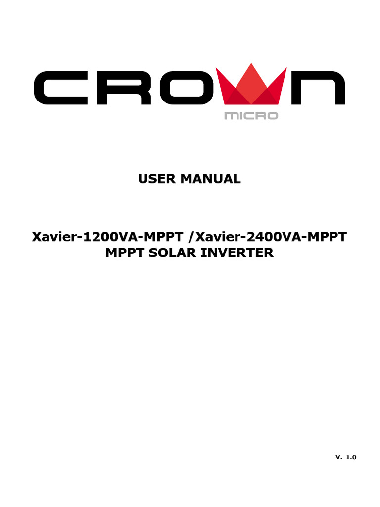 Crown Micro XAVIER 1.2 2.4 M Solar - Manual 20230203 | PDF | Solar ...