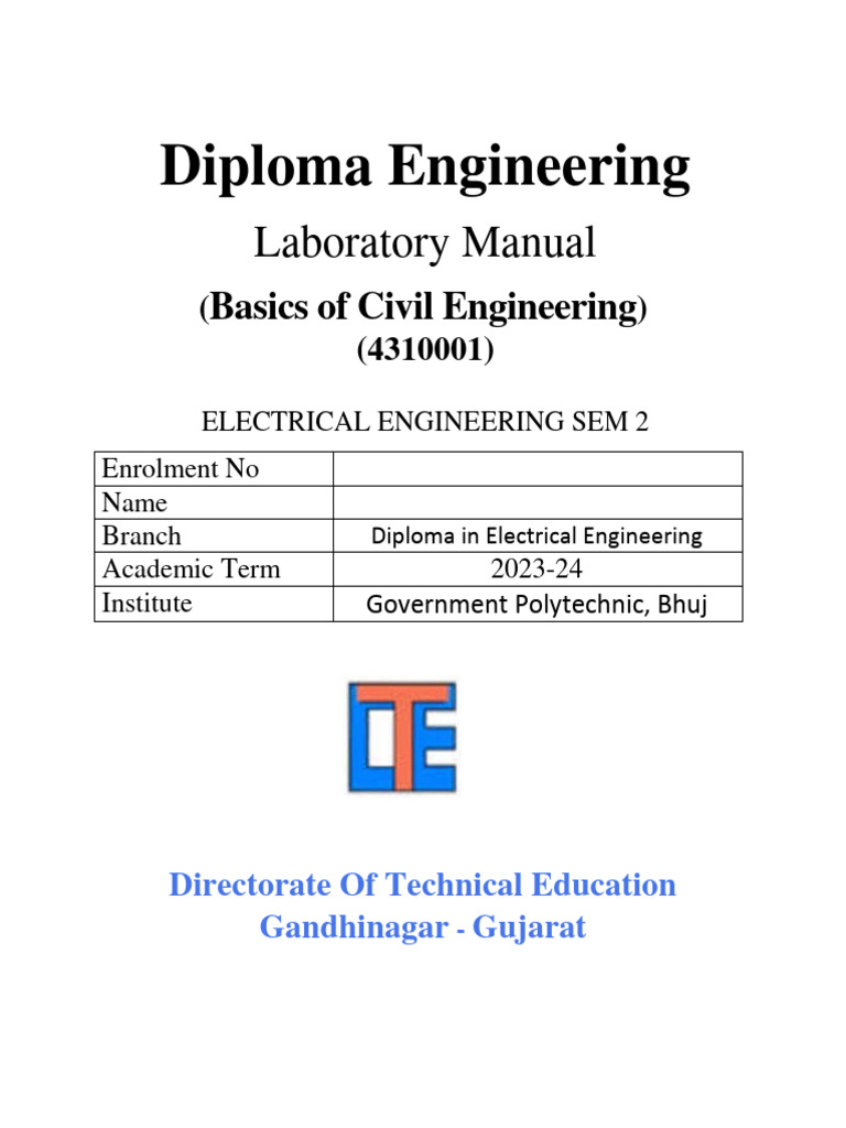 Civil Engineering Lab Manual 4310001 | PDF | Surveying | Contour Line