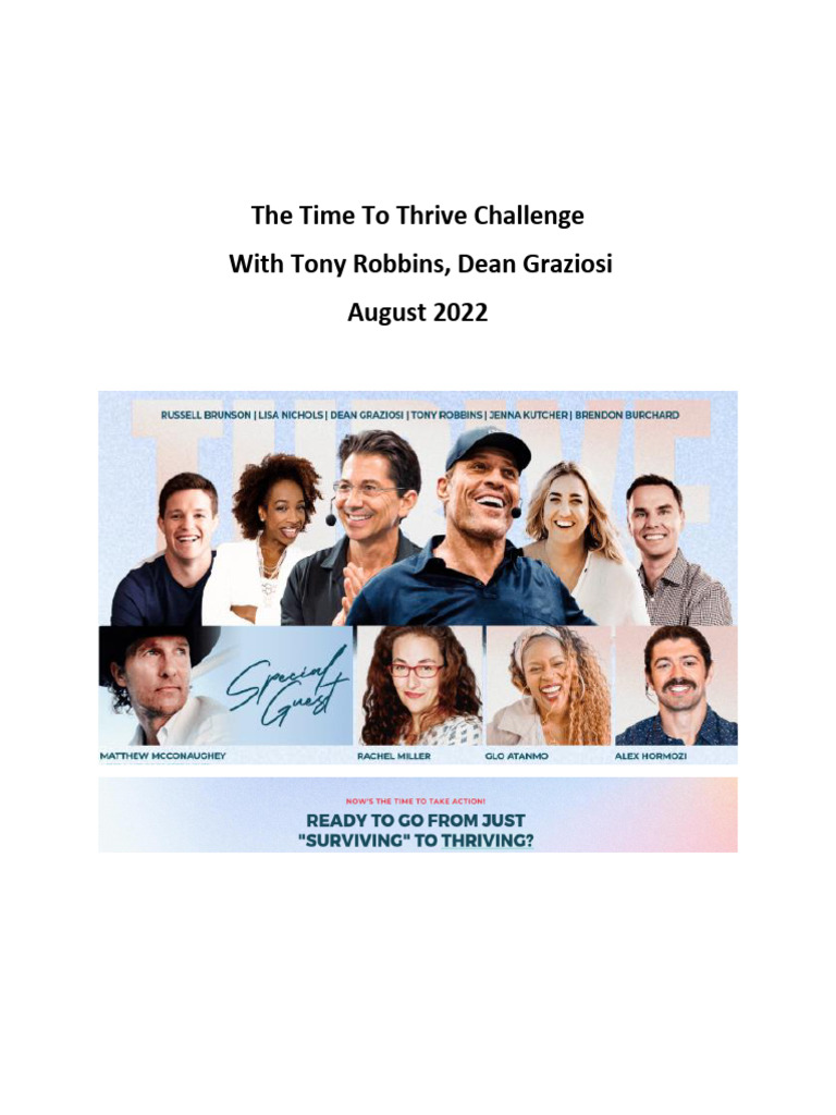 Time to Thrive Challenge Overview | PDF | Fear | Knowledge