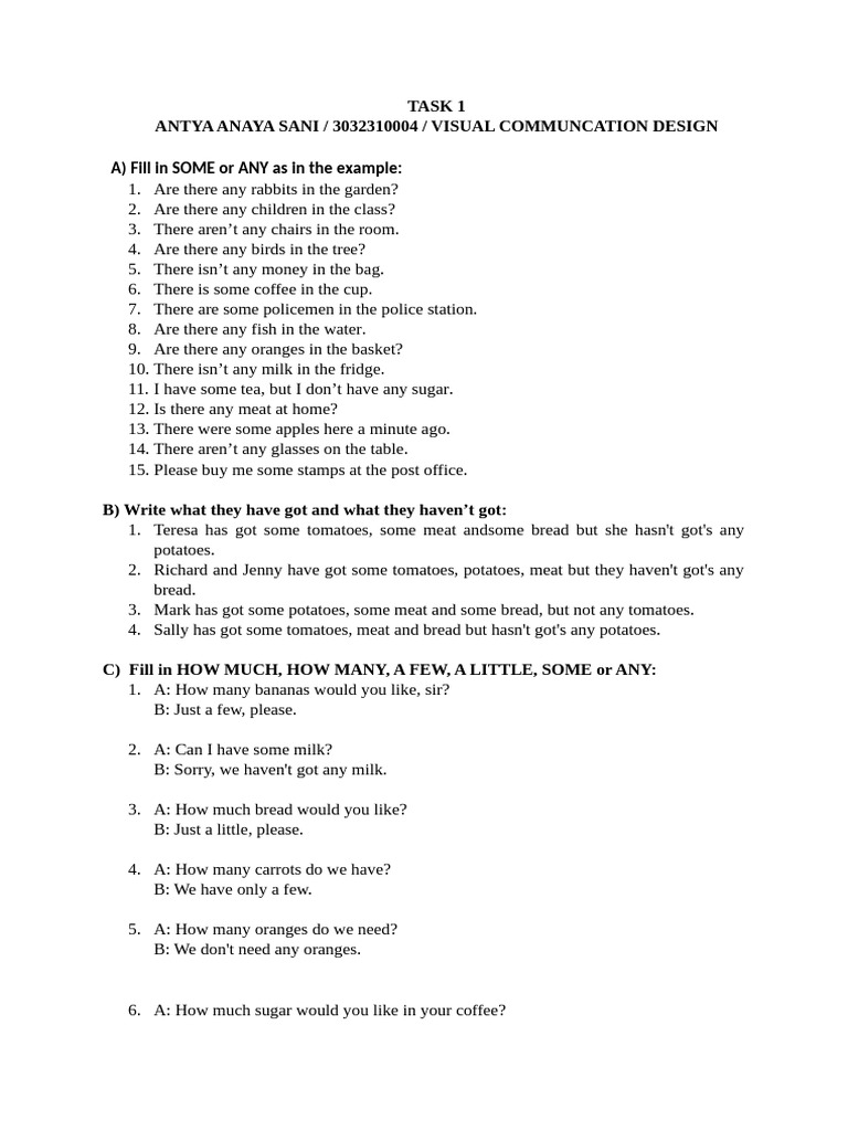 DKV ANTYA ANAYA SANI 3032310004 Countable Uncountable Nouns | PDF ...
