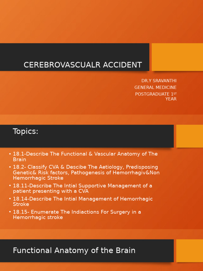 DR Sravanthi CVA PPT1 | PDF | Stroke | Thrombosis