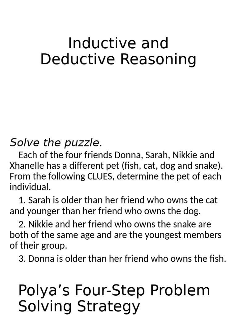 Inductive and Deductive Reasoning | PDF