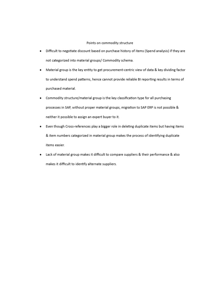 Points On Commodity Structure | PDF