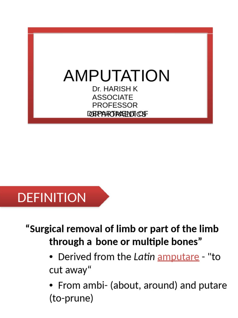 Amputation Ppt 1 | PDF | Amputation | Ankle