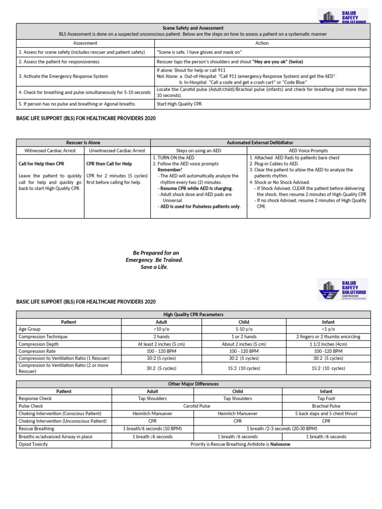 Essential BLS Steps for Emergencies | PDF | Cardiopulmonary ...