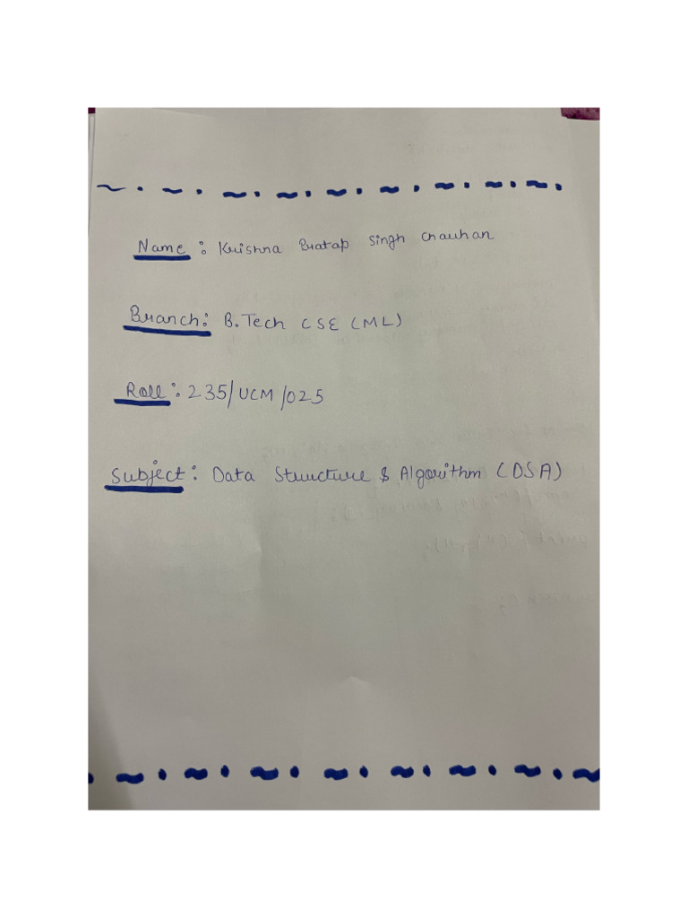 Krishna Chauhan DSA Part 1 Sec A, B&C | PDF