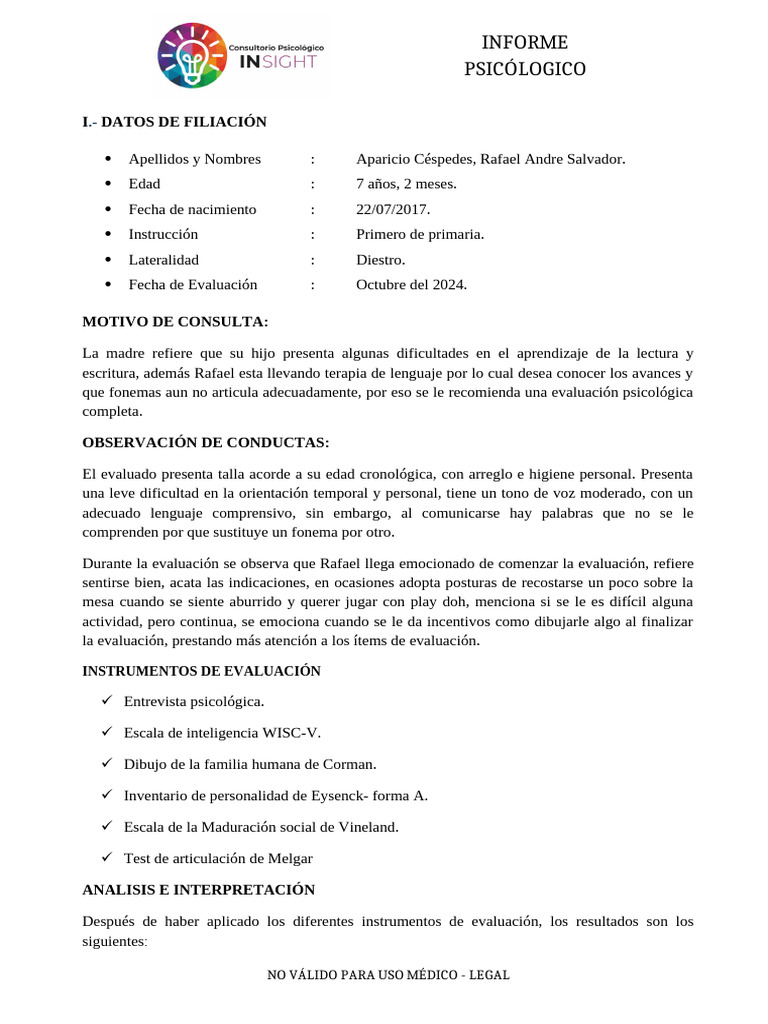 Informe de Rafael | PDF | Las emociones | Afecto (psicología)