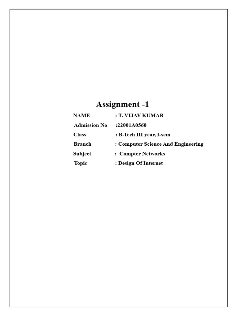 CN Assignment | PDF | Computer Network | Internet Protocol Suite