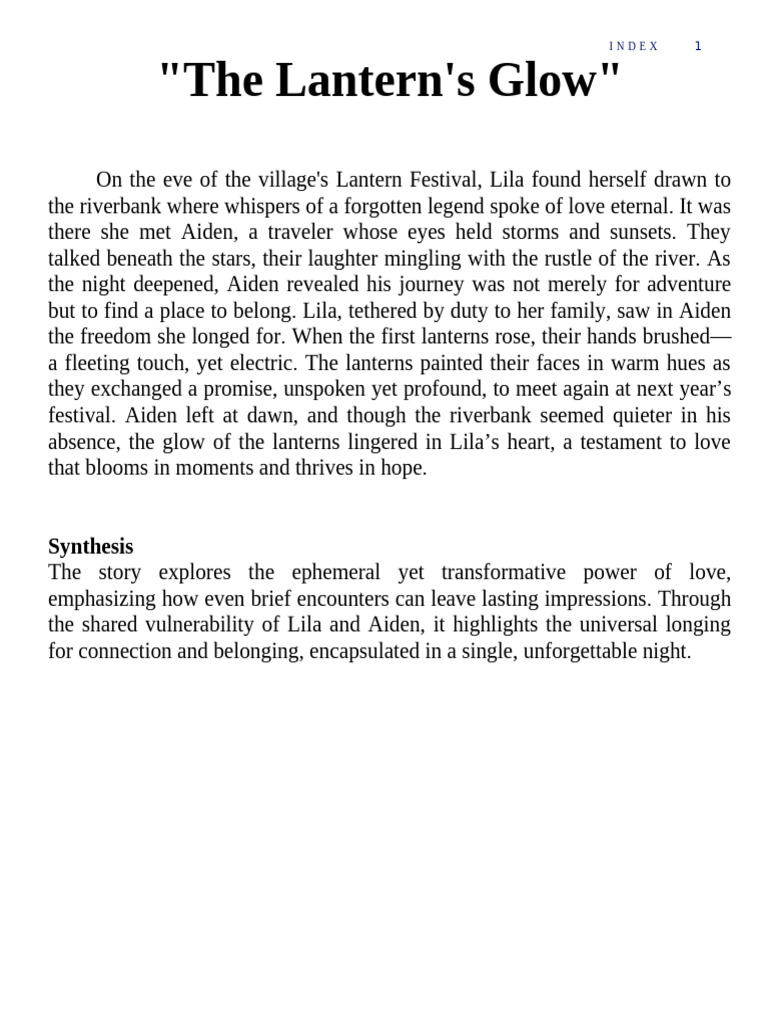 Short Love Story | PDF