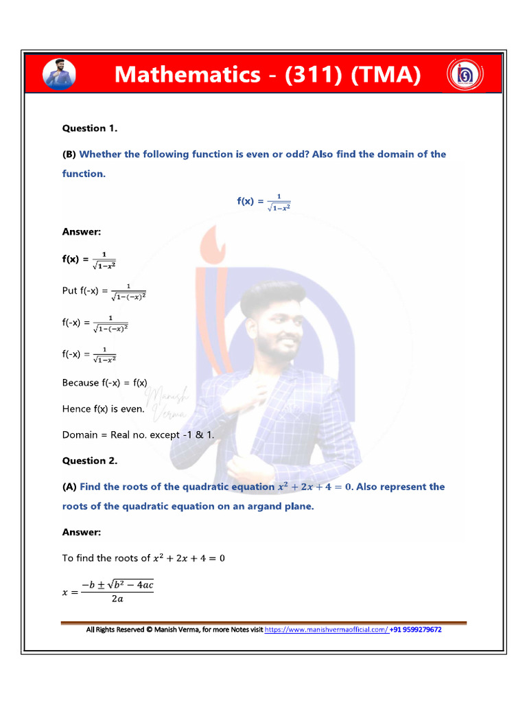Maths Tma | PDF