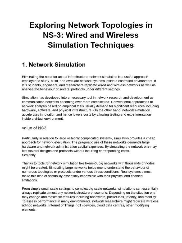 wired and wireless network simulation in NS3, 60 | PDF | Computer Network | Wireless Network