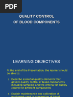 Blood Bank Quality Control Procedures | PDF | Blood Plasma | Platelet