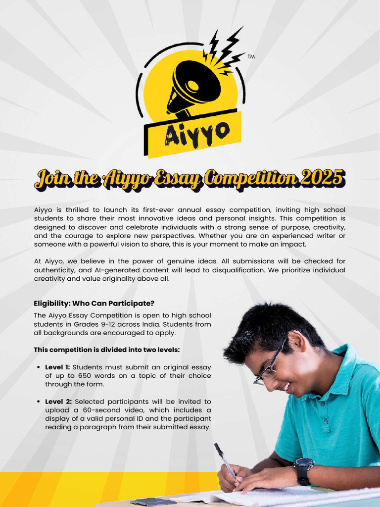 Aiyyo Essay Competition 2025 | PDF | Essays | Creativity