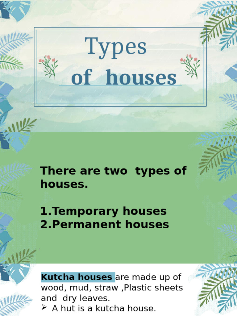Types of Houses PPT 1 1 | PDF | Tent | Apartment