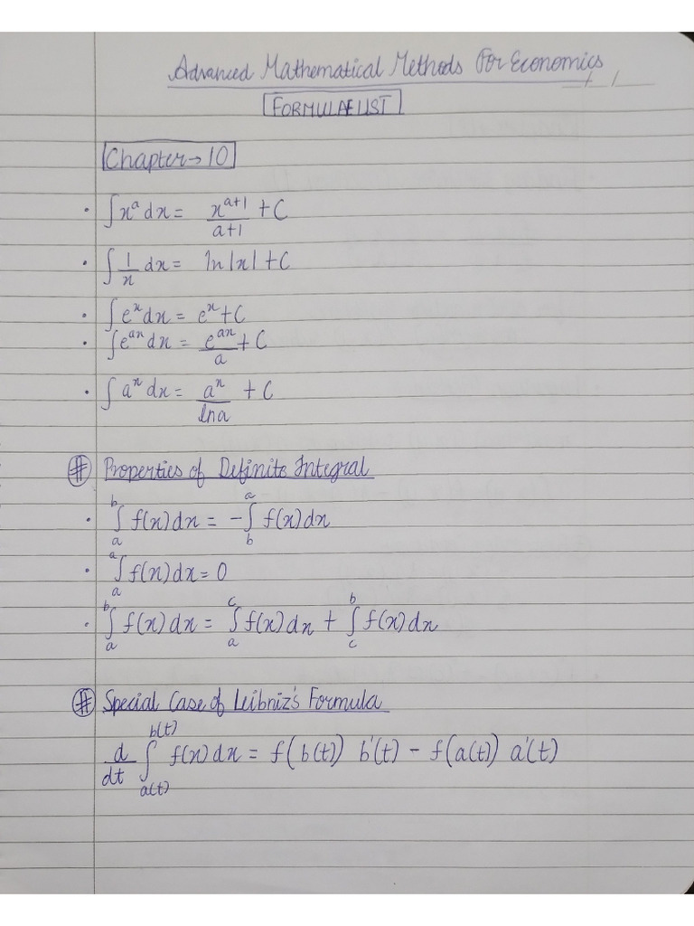 MME Sem 3 Formula Sheet | PDF