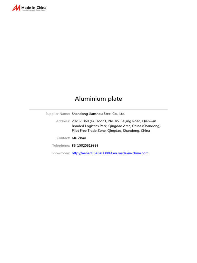 Aluminium-plate | PDF | Aluminium | Industrial Processes