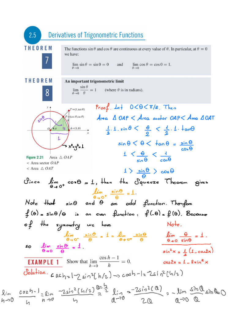 2.5 Derivatives of Trigonometric Functions | PDF | Trigonometric Functions | Mathematics