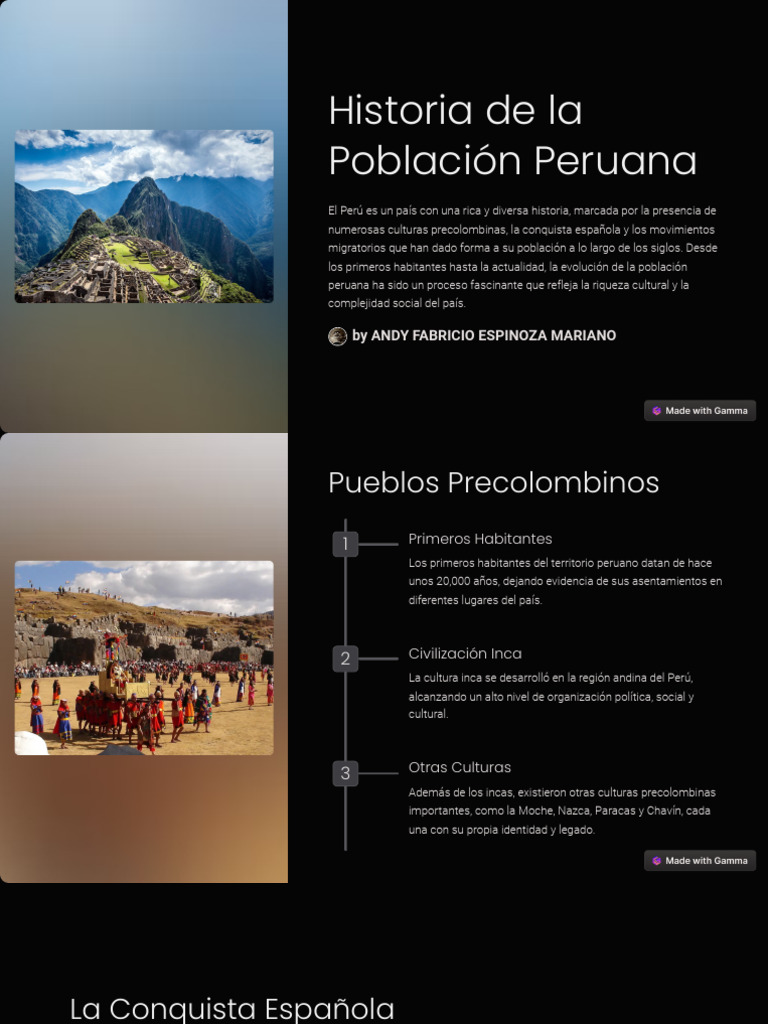 Historia y Diversidad de la Población Peruana | PDF | Migración humana ...
