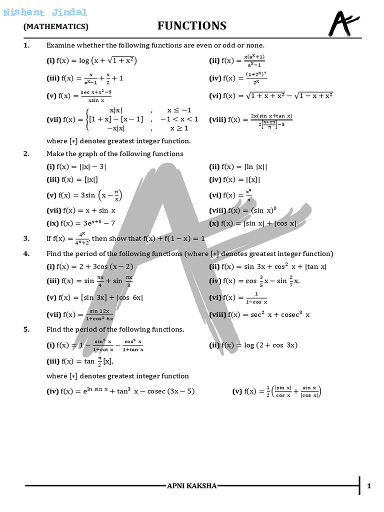 Special DPP _ Functions NJ_247 | PDF