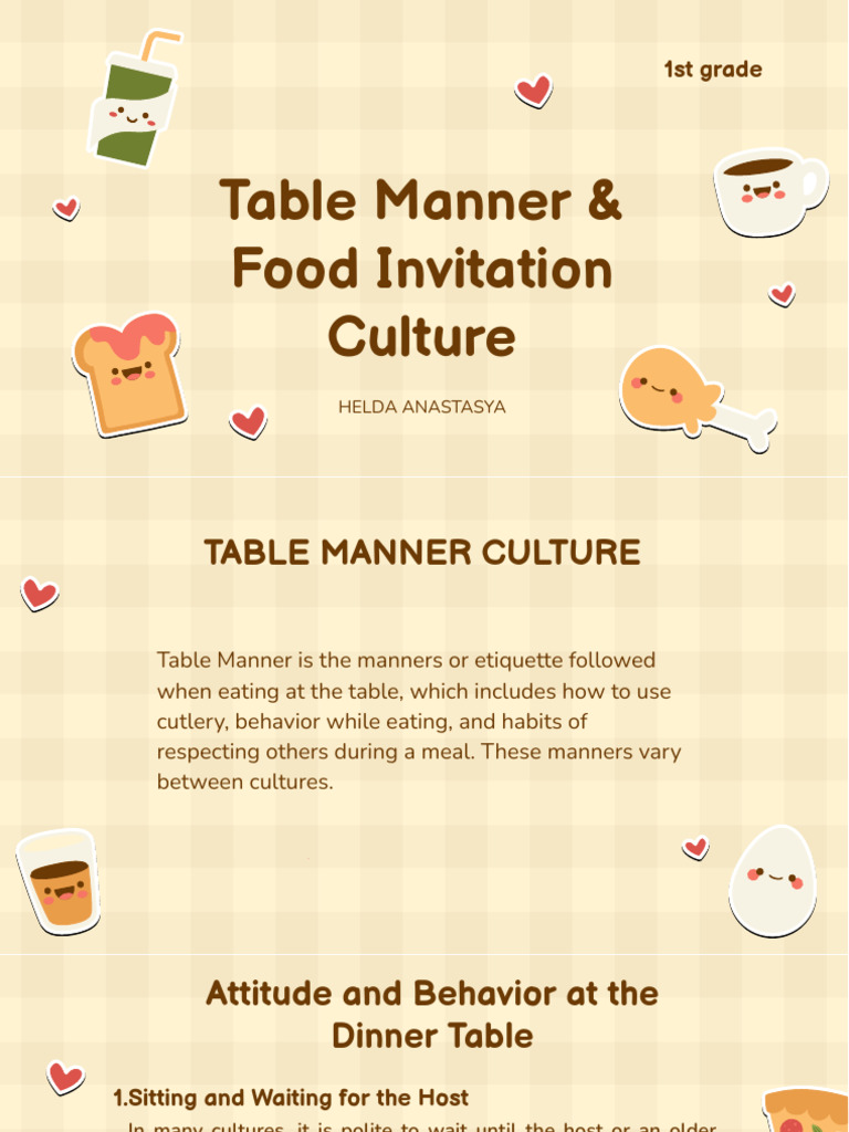 Table Manner & Food Invitation | PDF | Tableware | Foods