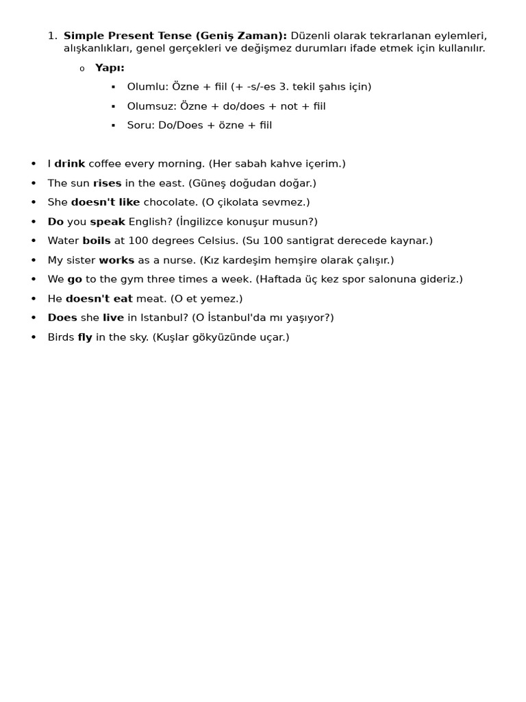 Simple Present Tense | PDF