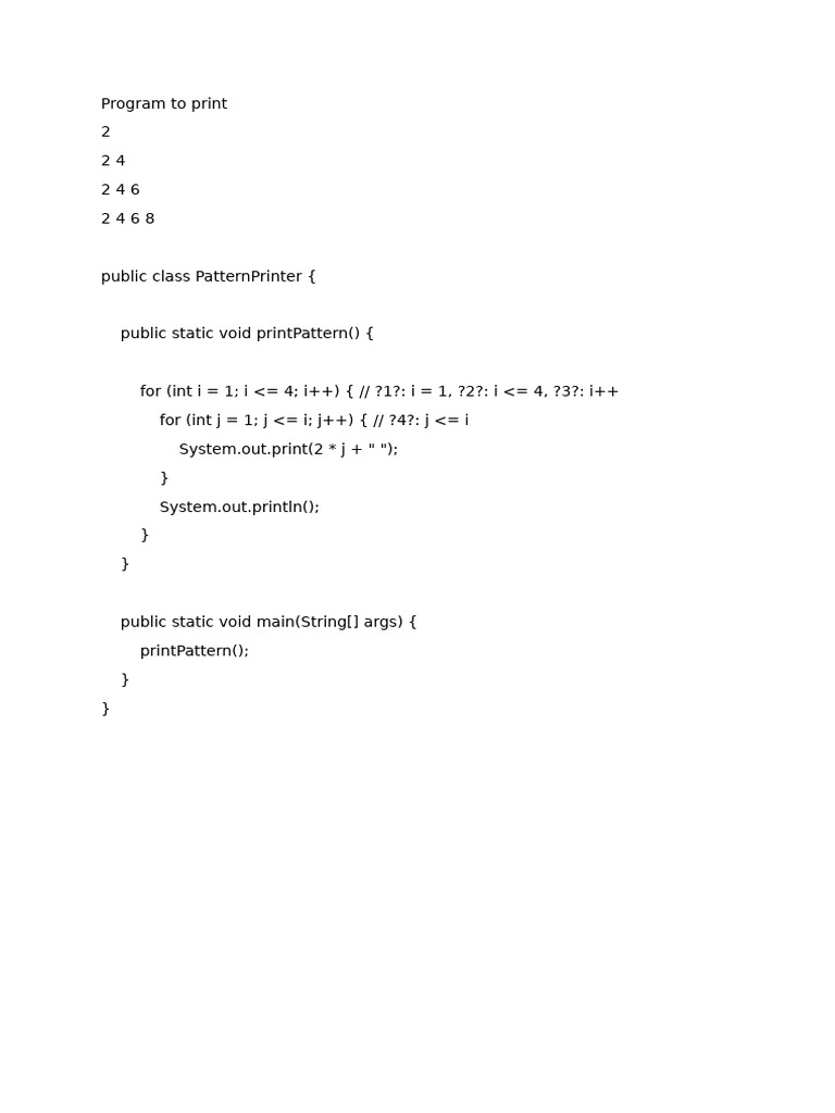 Program To Print Pattern | PDF