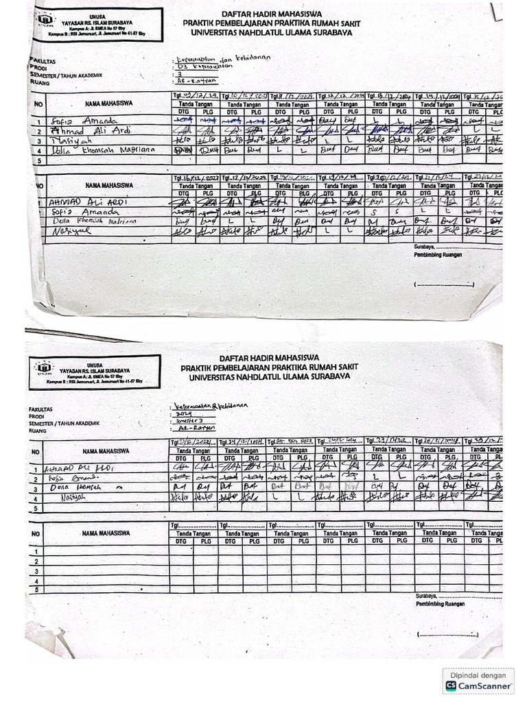 Presensi Ruang Ar - Rayyan | PDF