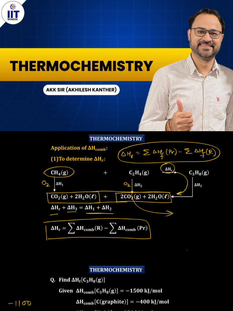 Thermochemistry _ L-03 (Class Notes) _ Enthalpy Of Combustion And Bond ...