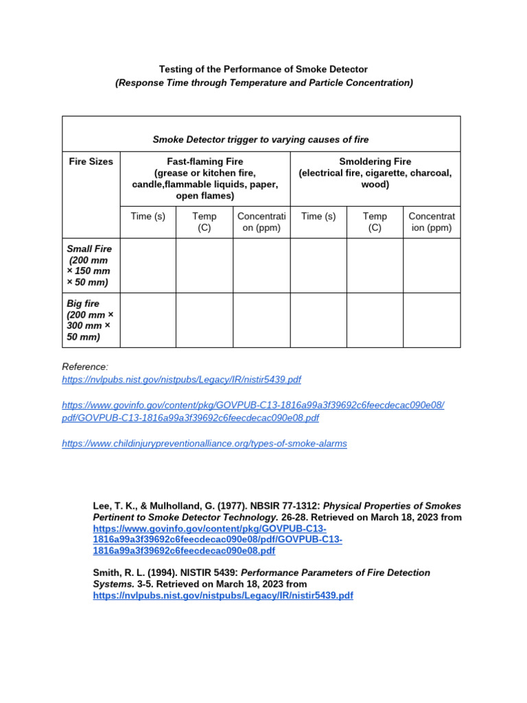 Performance Test of Smoke Detector | PDF | Fires | Smoke