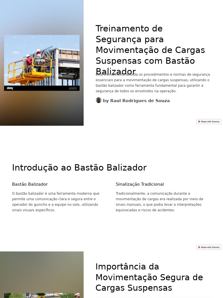 Treinamento de Seguranca Para Movimentacao de Cargas Suspensas Com ...