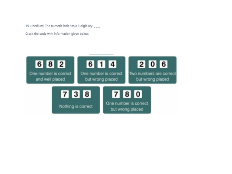 Numeric Lock Puzzle | PDF