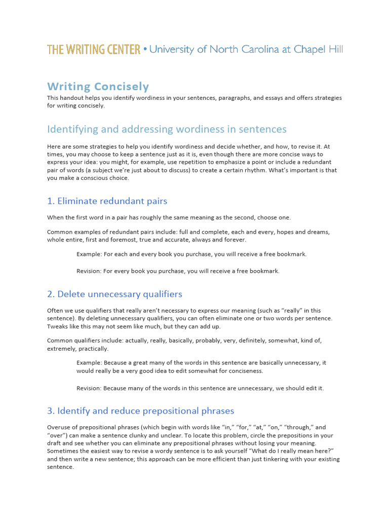 How to write concisely | PDF | Verb | Subject (Grammar)