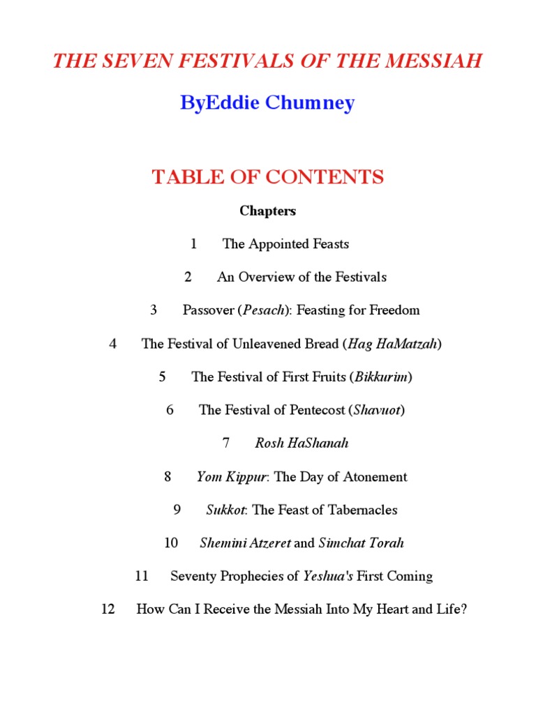 The Seven Festivals of The Messiah by Eddie Chumney | PDF | Rosh ...