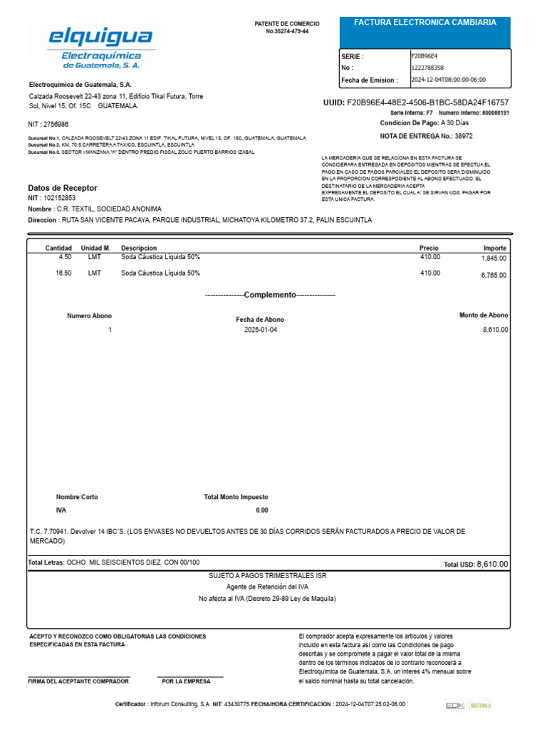 Uuid | PDF | Factura | Guatemala