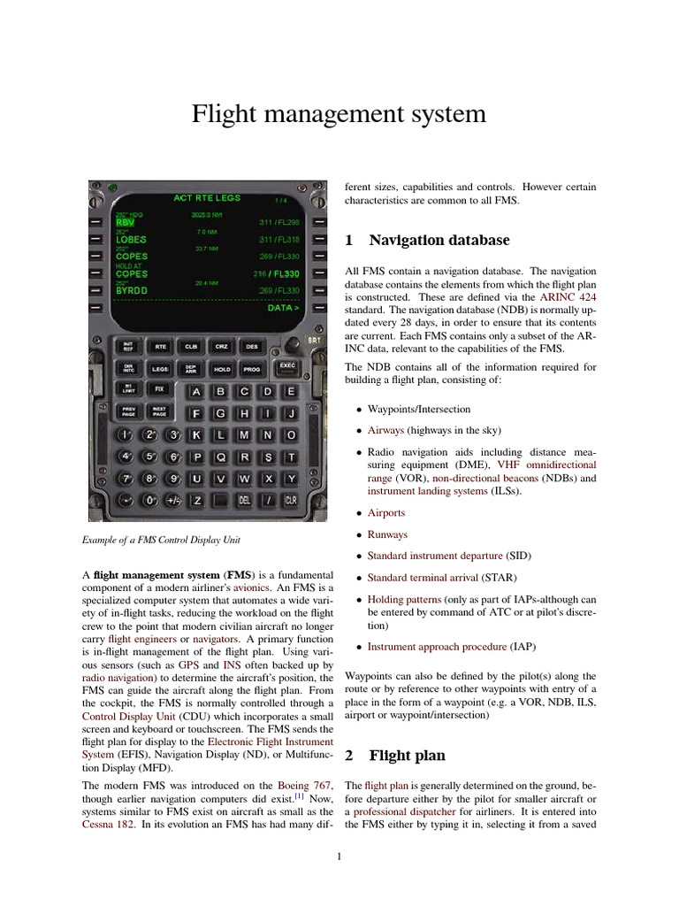 FMS | PDF | Aviation | Avionics